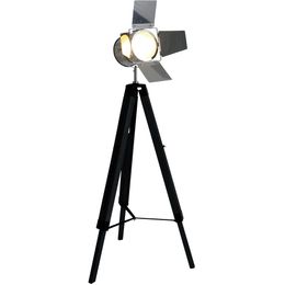 Näve Stehlampe NÄVE "Hollywood" Lampen Gr. Ø 44 cm Höhe: 100 cm, schwarz (schwarz, chromfarben) Standleuchten