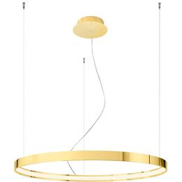 Kronleuchter SOLLUX LIGHTING "RIO" Lampen Gr. Höhe: 150 cm, goldfarben (golden) Pendelleuchte LED Hängeleuchten und Pendelleuchten