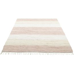 Teppich Theko "Stripe Cotton" Teppiche Gr. B/L: 160 cm x 230 cm, 5 mm, 1 St., beige Baumwollteppiche