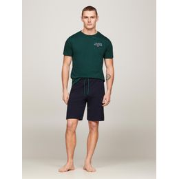 Pyjama Tommy Hilfiger Underwear "SS JERSEY PJ SET DRAWSTRING" Gr. L (52), grün (hunter, desert sky) Herren Homewear-Sets Pyjamas