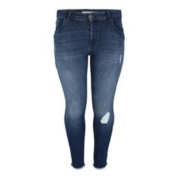 Only Carmakoma Jeans 'Willy' Damen Gr&ouml;&szlig;e 34 Gro&szlig;e Gr&ouml;&szlig;en blue denim / hellbraun