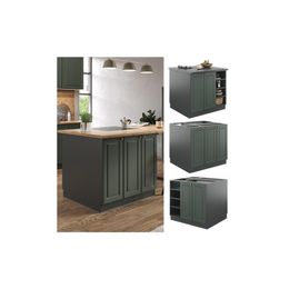 VICCO K&uuml;cheninsel K&uuml;chenblock Einbauk&uuml;che Fame-Line Landhaus Anthrazit Gr&uuml;n 90 cm Gold K&uuml;chen Schr&auml;nke Regalunterschrank K&uuml;chenunterschrank Regalinselunterschrank Softclose-Scharnier K&uuml;chenm&ouml;bel