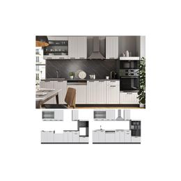 VICCO K&uuml;che Fame-Line 240 cm K&uuml;chenzeile Landhaus K&uuml;chenblock Einbau Anthrazit
