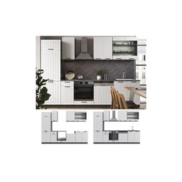 VICCO K&uuml;che Fame-Line 300 cm K&uuml;chenzeile Landhaus K&uuml;chenblock Einbau Anthrazit