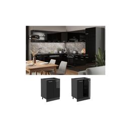 VICCO Unterschrank Küchenschrank R-Line Solid Anthrazit Schwarz 60 cm modern