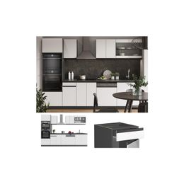 VICCO Küchenzeile Küchenblock Einbauküche R-Line J-Shape Anthrazit Weiß 300 cm modern Küchenschränke Küchenmöbel