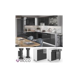 VICCO Schubunterschrank 80 cm Anthrazit K&uuml;chenzeile Unterschrank Fame