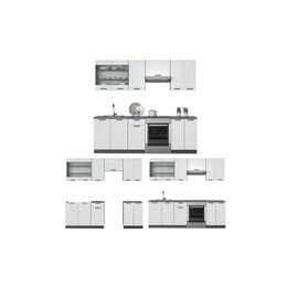 VICCO K&uuml;che Fame-Line 240 cm K&uuml;chenzeile Landhaus K&uuml;chenblock Einbau Anthrazit
