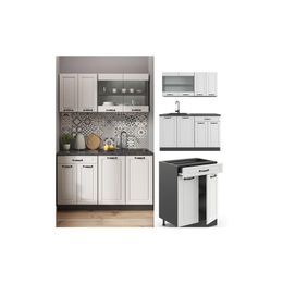 VICCO K&uuml;chenzeile K&uuml;chenblock Einbauk&uuml;che R-Line Single Landhaus Anthrazit