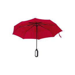 Livepac Office Taschenregenschirm Taschenschirm aus Pongee mit Karabinergriff / Farbe: rot