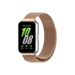 Wigento Smartwatch-Armband Für Samsung Galaxy Fit 3 Metall Stahl Mesh Armband Magnetverschluss