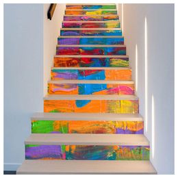 KIKI Aufkleber Selbstklebender Treppenaufkleber mit Ölgemäldemuster