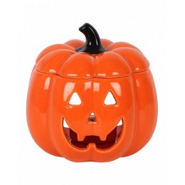 Horror-Shop Kerzenständer Orange Jack O Lantern Duftlampe mit Kürbisgesicht