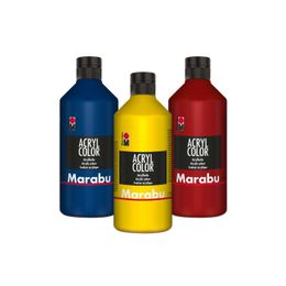 Marabu Acrylfarbe 3x Marabu Acrylfarbe Acryl Color je 500ml Flasche (1x rubinrot 038