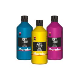 Marabu Acrylfarbe 3x Marabu Acrylfarbe Acryl Color je 500ml Flasche (1x magenta 014