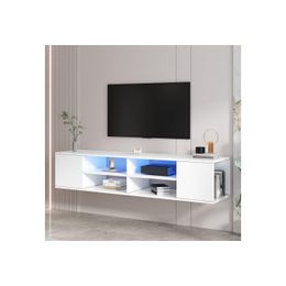autolock TV-Schrank Vielseitiger großer weißer TV-Schrank mit LED-Beleuchtung