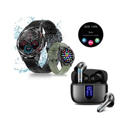HYIEAR Smartwatch 1,32" & Bluetooth 5.3 Kopfhörer Sport