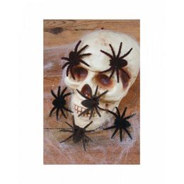 Horror-Shop Dekoobjekt Haarige Mini Spinnen 6er Set als Halloween Dekorat
