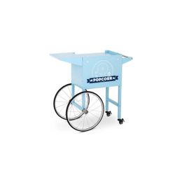 ROYAL CATERING Popcornmaschine Popcornwagen Wagen für Popcornmaschine Popcorntrolley 2 Bremsen blau