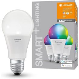 LEDVANCE LED-Leuchtmittel Smart+ LED Lampe mit WiFi E27 Dimmbar RGBW 9W 3ER