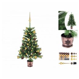 vidaXL Künstlicher Weihnachtsbaum Künstlicher Weihnachtsbaum mit LEDs Kugeln 65 cm Grün