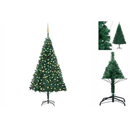 vidaXL Künstlicher Weihnachtsbaum Künstlicher Weihnachtsbaum mit LEDs Kugeln Grün 240 cm