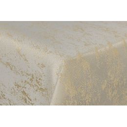 First-Tex Tischdecke, Tischdecke Damast Jacquard Meliert 90x90 in creme/champagner