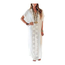 ZWY Strandkleid Damen Beachwear Türkisches langes Strandkleid Kaftan Strandkleid