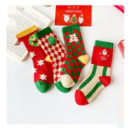 Bizaical Socken 4 Paare Weihnachtssocken Weihnachten Socken Christmas Geschenk (4-Paar)