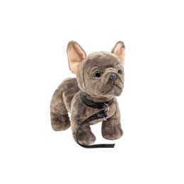 Uni-Toys Kuscheltier Französische Bulldogge 23 cm stehend grau Plüschhund Plüschtier