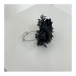 Trockenblume Armband Trockenblumen schwarz metall