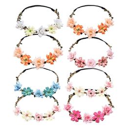 Lubgitsr Haarband 8 Stück Blumenkranz Blume Stirnband für Festival Party Hochzeit