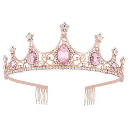 Lubgitsr Diadem Tiara Krone Vintage Stirnband für Prinzessin mit Kamm feste Krone (1-tlg)