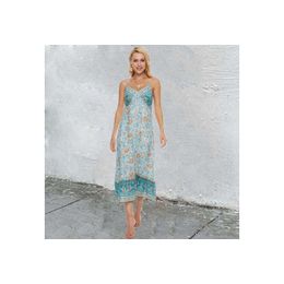 KIKI Strandkleid Neues sommerliches böhmisches Sling-Blumenkleid für Damen