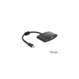 Delock Adapter mini DisplayPort Stecker > HDMI / VGA Buchse schwarz Computer-Kabel