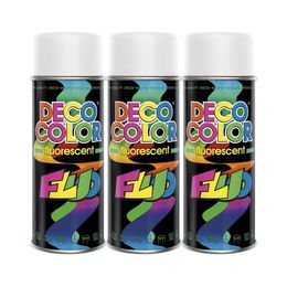 DECO COLOR Sprühlack 3er Sparpack Neon Lackspray 400ml Farbe frei wählbar