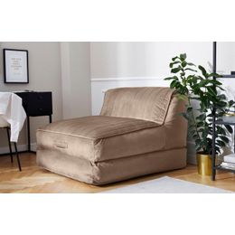 LEONIQUE Relaxsessel Polly, Loungesessel mit Schlaffunktion, perfekt als Gästebett, Daybed, braun