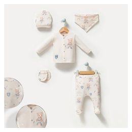 Engelbaby Erstausstattungspaket 5-teiliges Neugeborenen-Set 0-3 Monate 100% Baumwolle Regenbogen Bär (Set