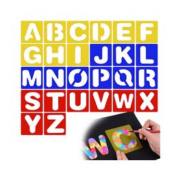 GelldG Malschablone Buchstaben-Schablonen Set aus Kunststoff