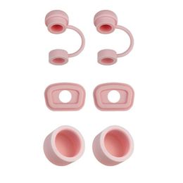Bizaical Trinkhalme Silicon Straw Cover Cap Spill Stopper Strohhalm Leakproof 6 Sätze rosa