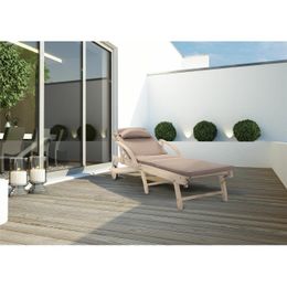 Gartenliege elegante Sonnenliege St. Tropez 100% FSC® Akazienholz