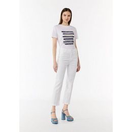 comma, comma casual identity Stoffhose Regular Fit: Cropped Jeans mit Flared Leg Garment Dye
