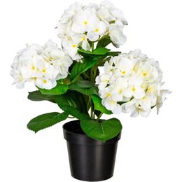 Kunstpflanze Hortensienbusch Hortensie, Creativ green, Höhe 32 cm, weiß