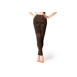 PANASIAM Leggings Unikat Batik Leggings mit Wabendesign moderner Stil lange Gym Leggings handgefertigt aus bequemer natürlicher Viskose für Yoga Sport Fitness