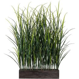 Kunstpflanze Kunststoffgras Raumteiler Gras, Creativ green, Höhe 120 cm, im Holzkasten, grün