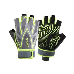 Gluckids Fahrradhandschuhe Fingerlose Sporthandschuhe Trainingshandschuhe Fitness Handschuhe (1 Paar) für Outdoor Fahrrad MTB Radsport Silikon Handschuhe mit Handgelenkband