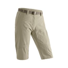 Maier Sports Caprihose Kluane Damen Shorts, kurze Wanderhose, Outdoorhose mit 2 Taschen, Regular Fit, braun