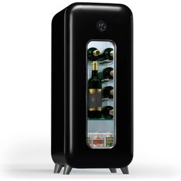 Klarstein - Freistehender Weinkühlschrank 1 Zone, Getränkekühlschrank Klein, Kleiner Weinschrank, Wein-Kühlschrank Klein mit Glastür, Indoor/Outdoor