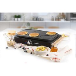 Domo Crepeseisen Holzdesign Crêpe & Pancake Maker, 6 Crepes a´Ø11cm- 1000 Watt