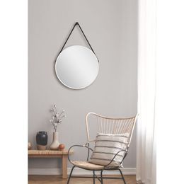 Talos White Style Spiegel rund � 50 cm � runder Wandspiegel in matt wei� � Badspiegel rund mit hochwertigen Aluminiumrahmen - Dekospiegel